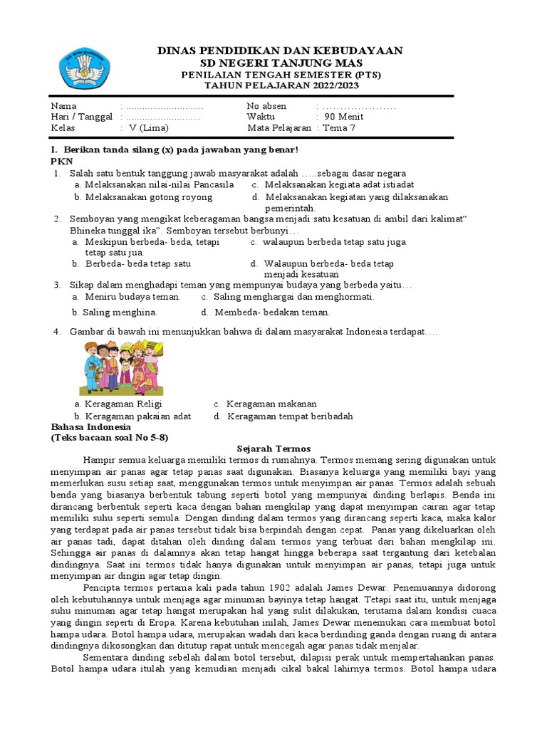 PTS Genap Tema 7 Kelas 5 | PDF