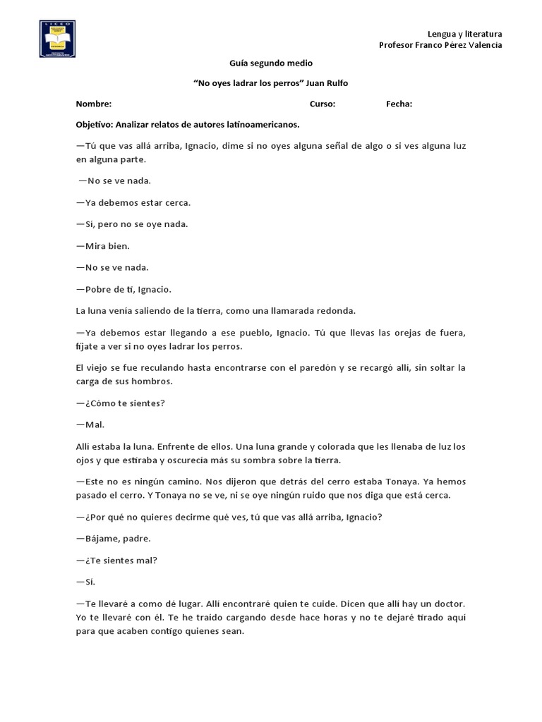 Guía No Oyes Ladrar Los Perros | PDF | Poesía