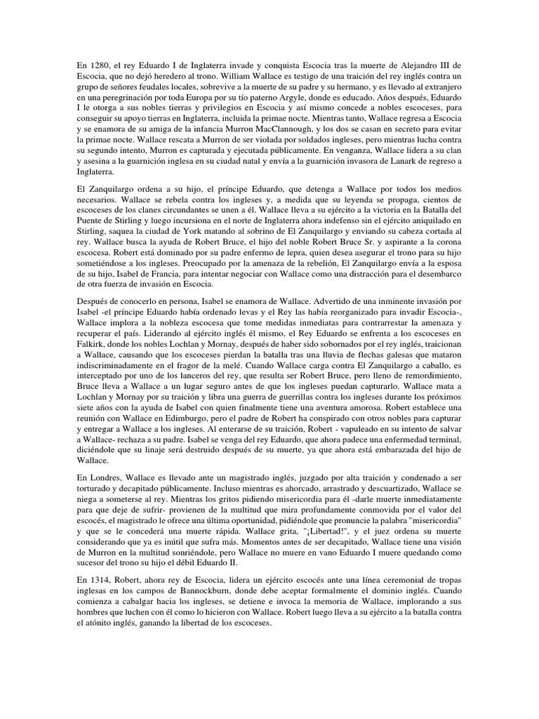 CORAZON VALIENTE | PDF | Robert The Bruce | Conflictos