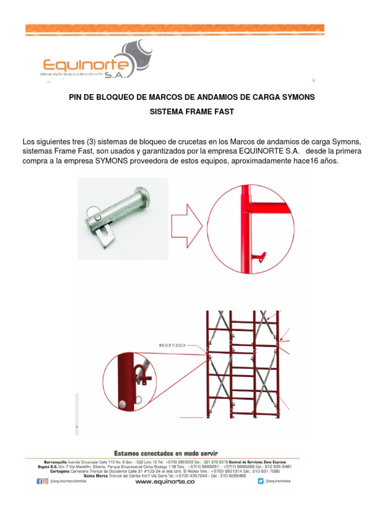 Pin de Bloqueo Andamios de Carga Symons - Sistema Frame Fast - 27 Dic ...