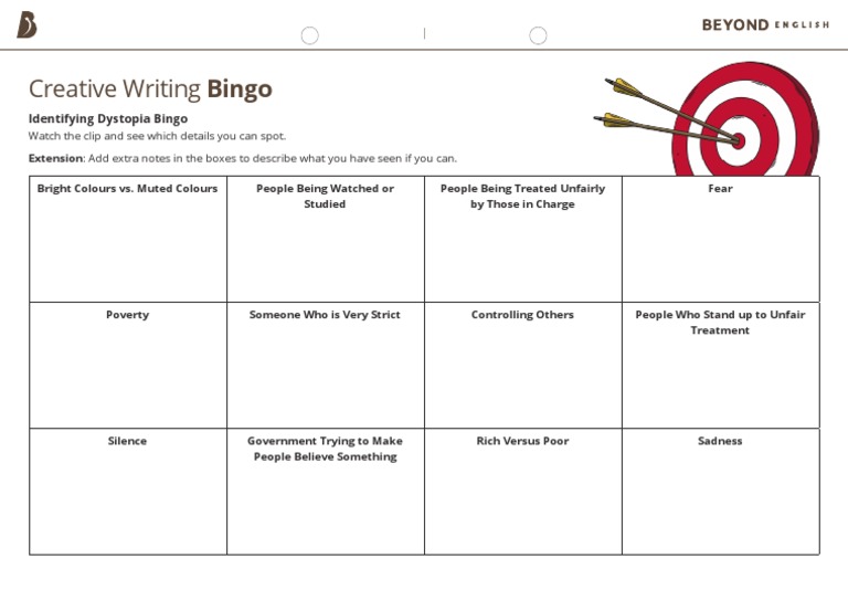 Creative Writing Bingo | PDF