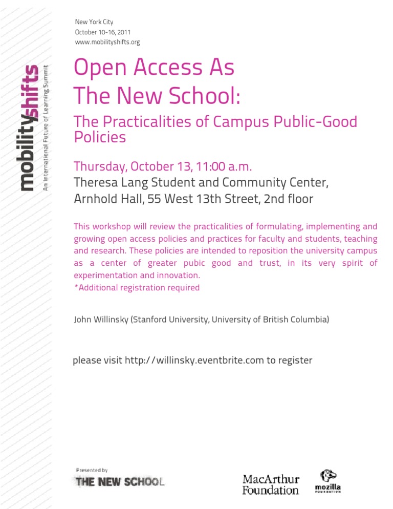Open Access Policies Workshop NYC | PDF