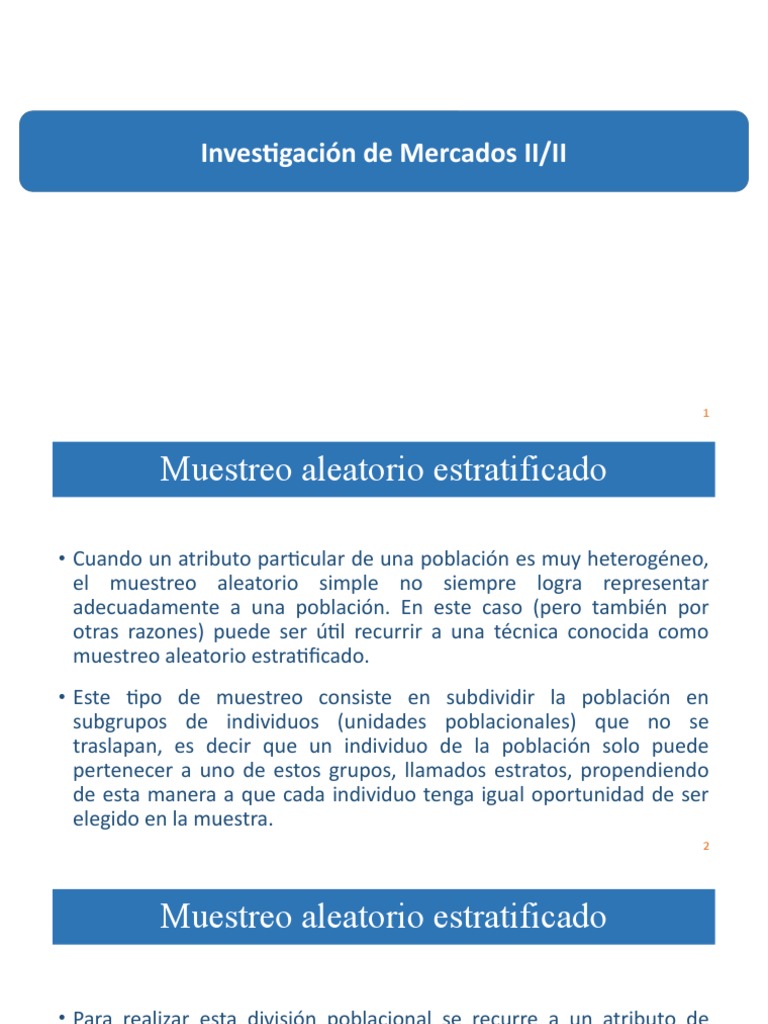 Presentacion Muestreo Estratificado | PDF | Muestreo (Estadísticas ...