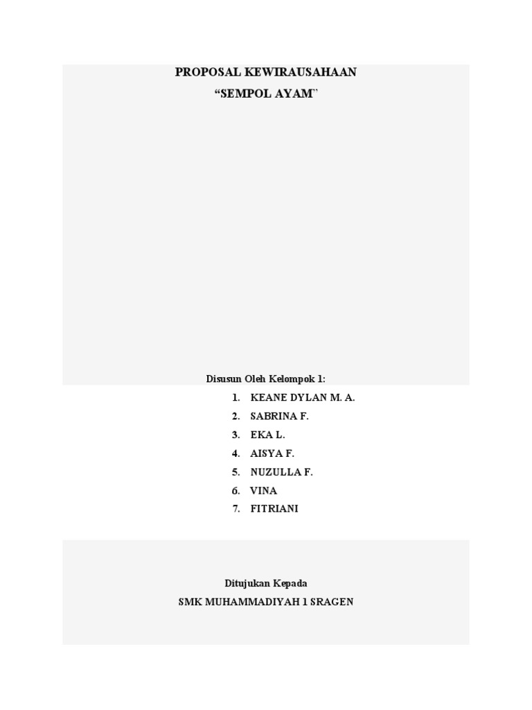 PROPOSAL KEWIRAUSAHAAN SMK Doc | PDF