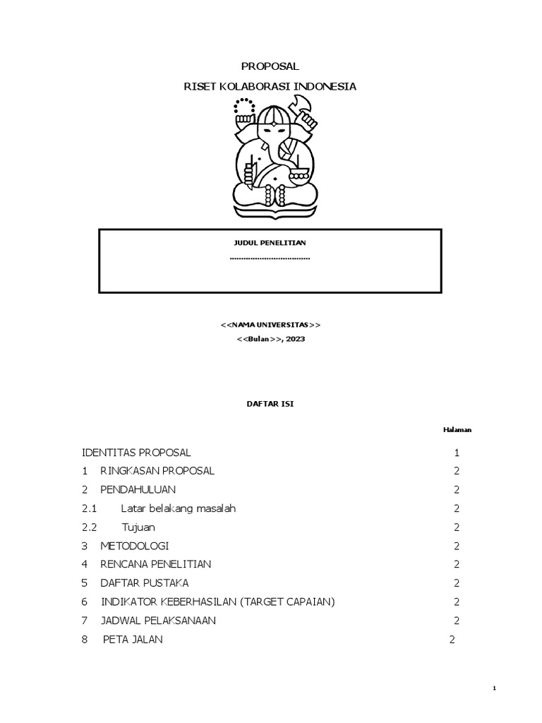 Format Proposal RKI Versi ITB 2023 | PDF