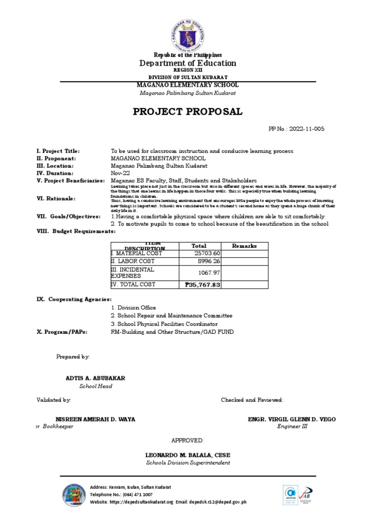 Classroom Repair Program of Works | PDF