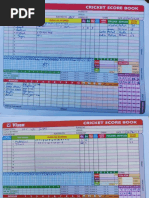 Twenty20 Cricket Score Sheet | PDF | Bowling (Cricket) | Ball Games