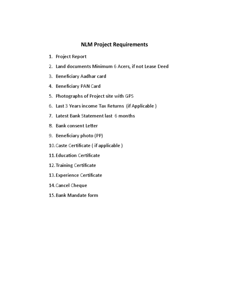 NLM Project Requirments | PDF