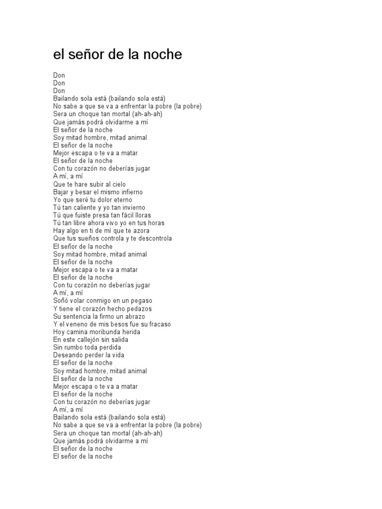 El Señor de La Noche | PDF