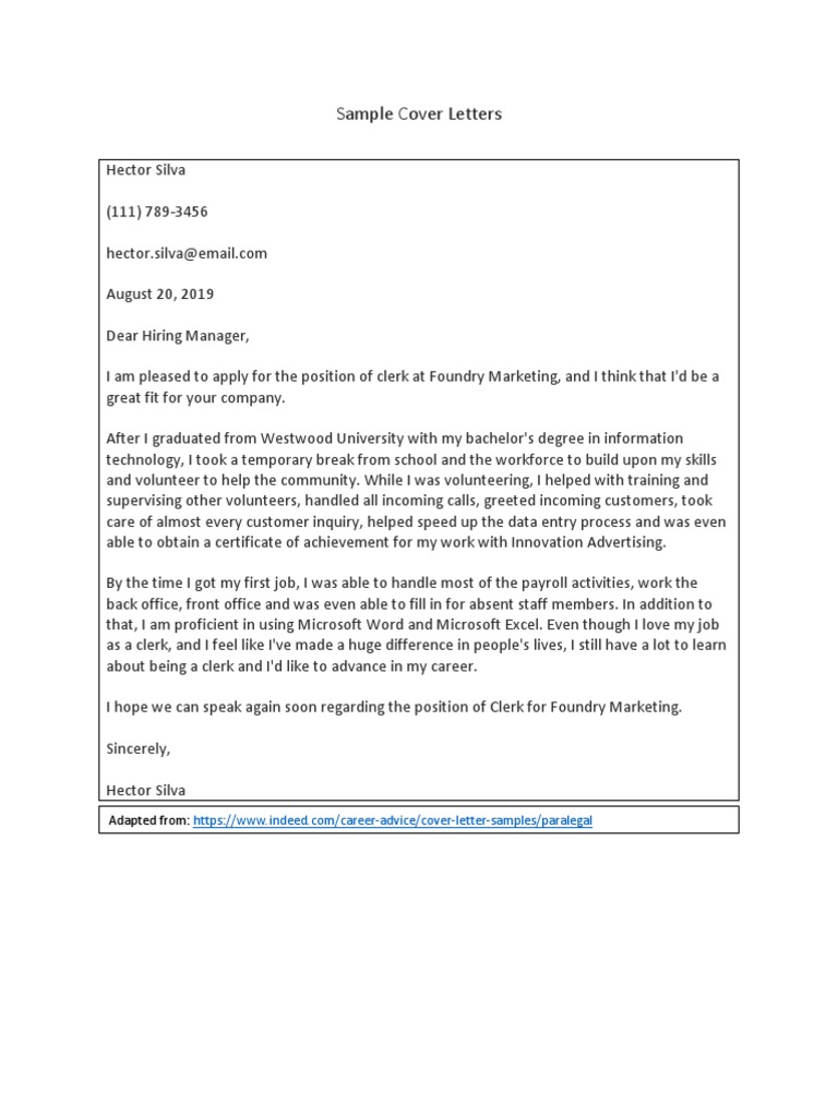 CM Sample Cover Letters For Cover Letter Assignment | PDF | Recruitment ...