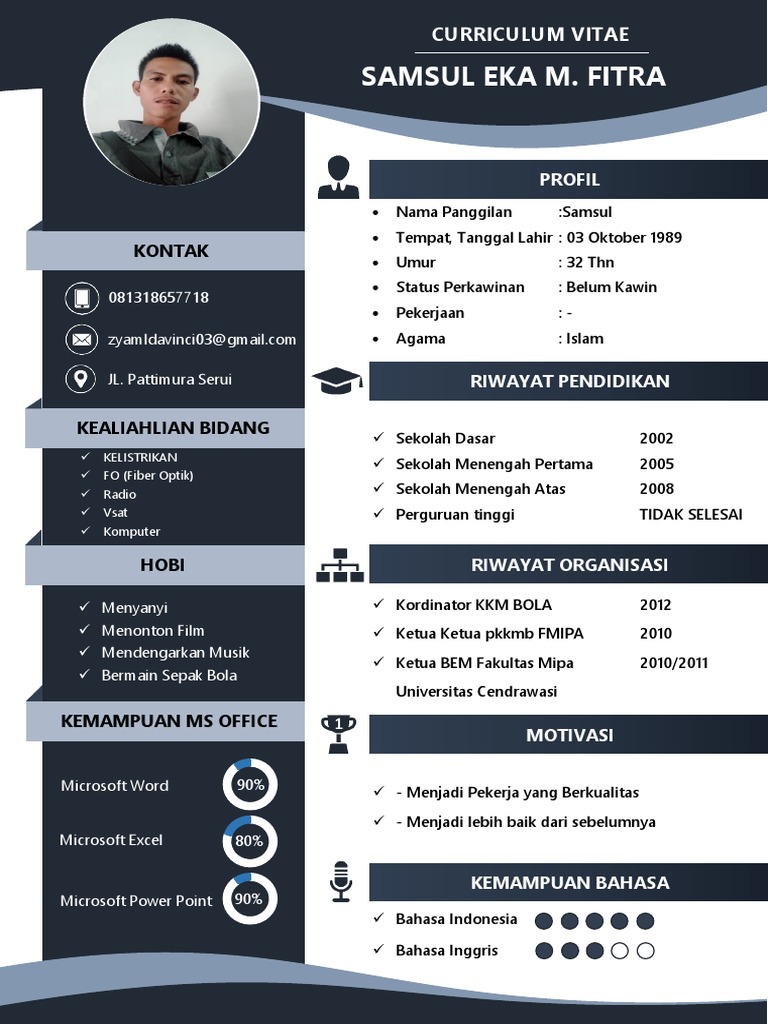 CV Dan Surat Lamaran Samsul Eka Maha Ftra | PDF