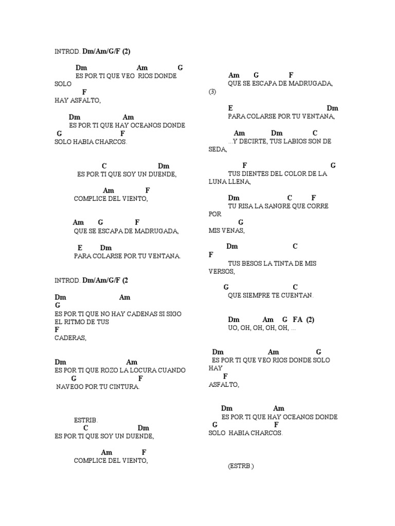 Acordes Es Por Ti Complices | PDF