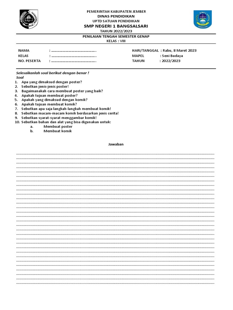 Soal PTS SBK 8 - Genap 2022-2023 | PDF