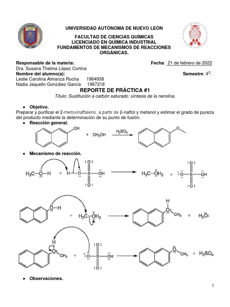 Síntesis de nerolina | PDF | Ácido | Agua