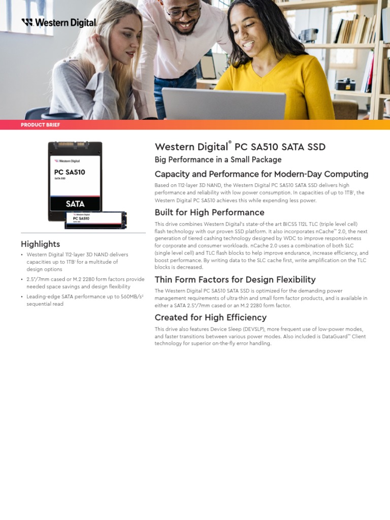 Product Brief PC Sa510 Sata SSD PDF | PDF | Solid State Drive | Flash Memory