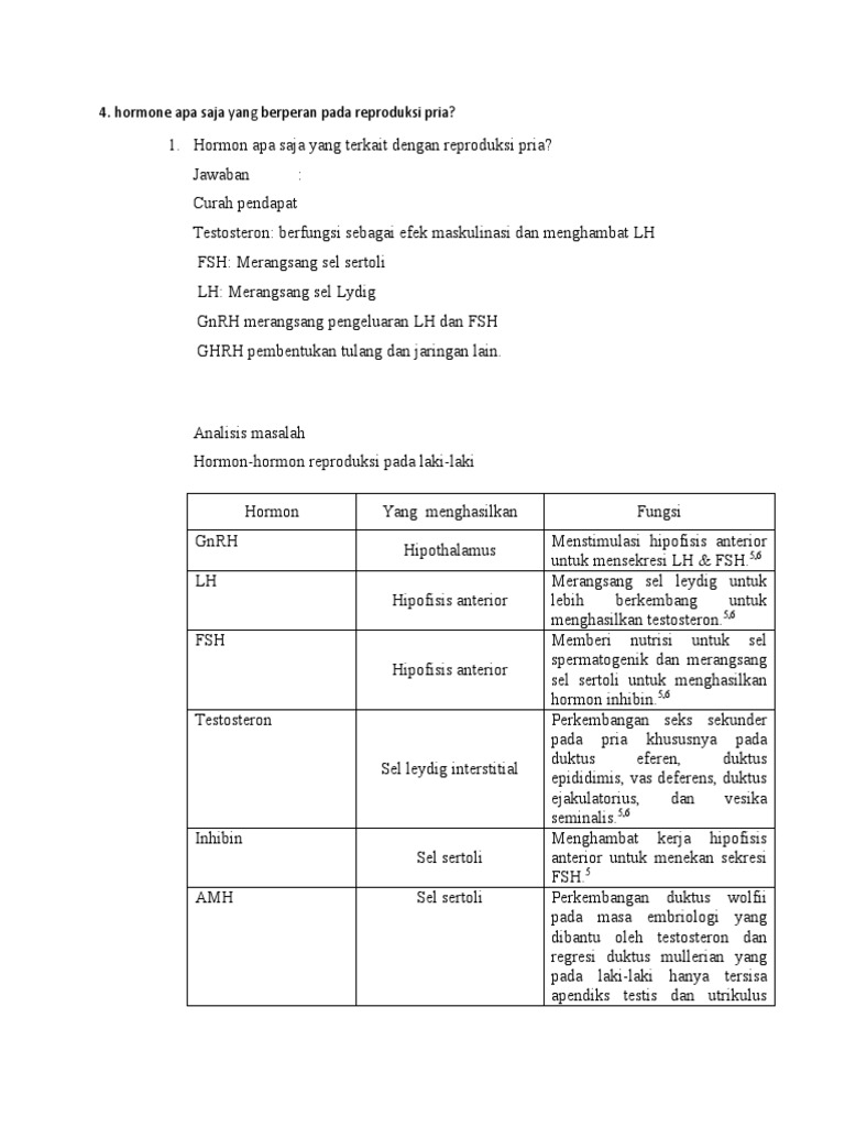4.hormon Yang Berperan Pada Reproduksi Pria (Wahyu) | PDF