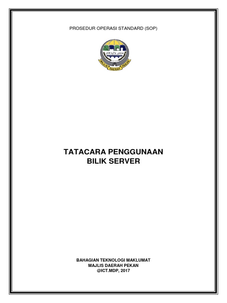 Tatacara Penggunaan Bilik Server 2017 | PDF