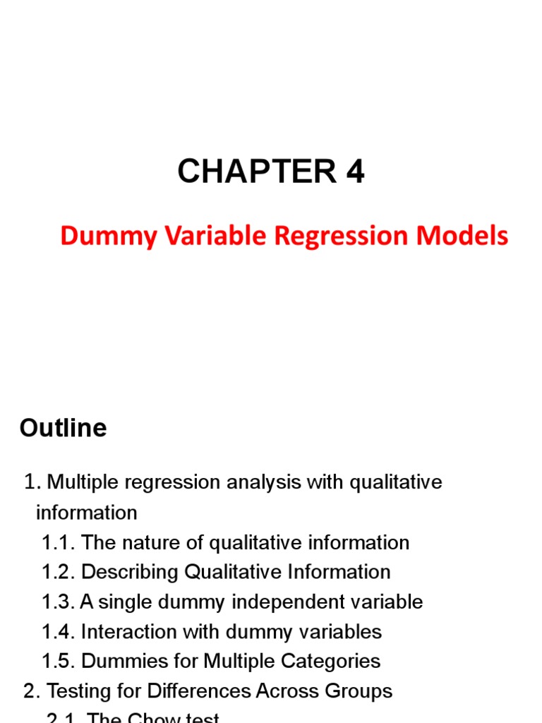 ch4 Dummy | PDF | Regression Analysis | Coefficient Of Determination