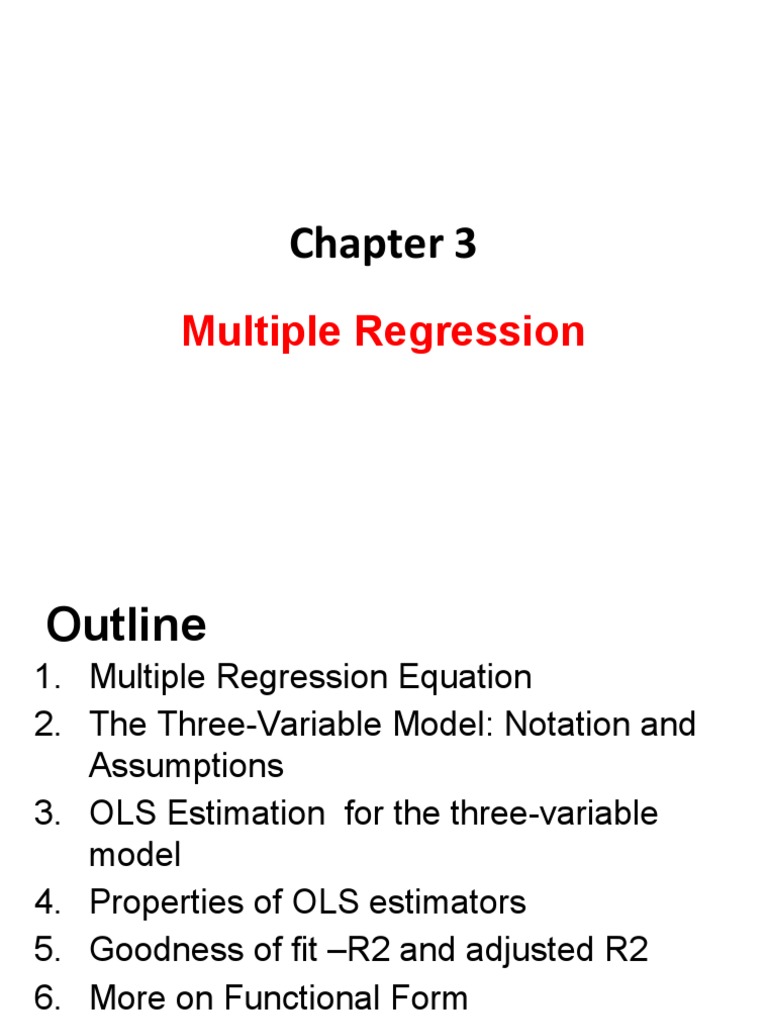 Chap3 - Multiple Regression | Download Free PDF | Coefficient Of Determination | Ordinary Least ...