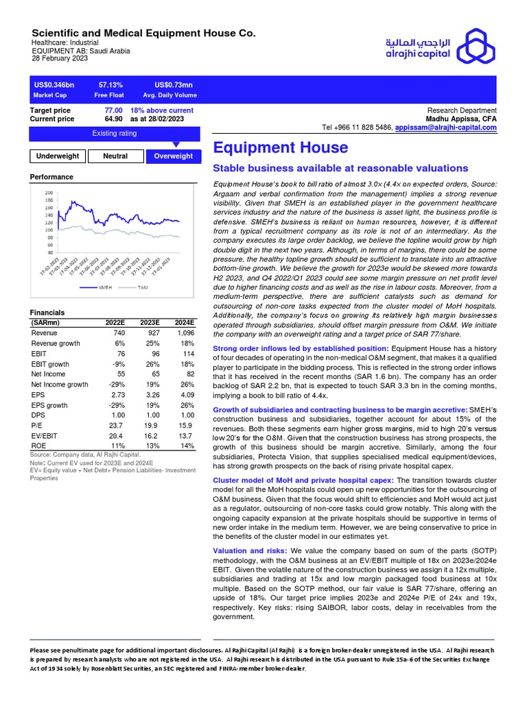 Scientific and Medical Equipment House - Al Rajhi Capital | PDF ...