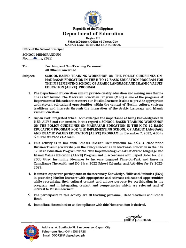 School Memos 2022 2023 | PDF | Scouting | Schools