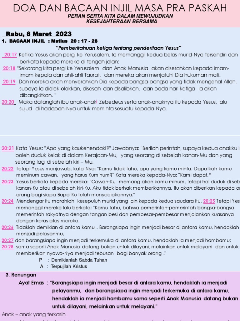 Doa Dan Renungan Masa Pra Paskah PDF | PDF