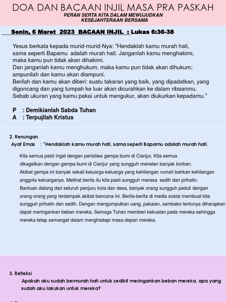 Doa Dan Renungan Masa Pra Paskah | PDF