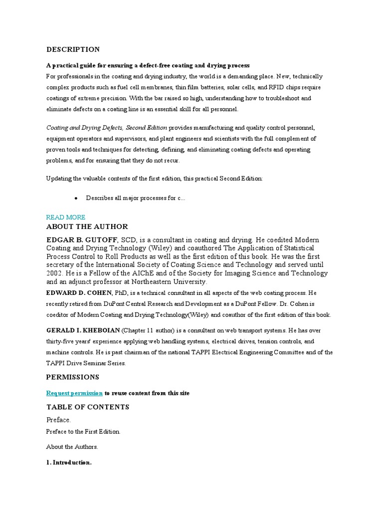 Coating and Drying Defects Troubleshooting Operating Problems, 2nd ...