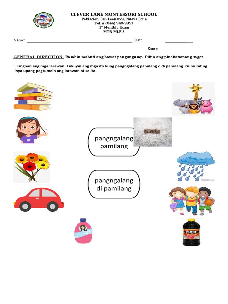 1st Monthly Exam in MTB MLE | PDF