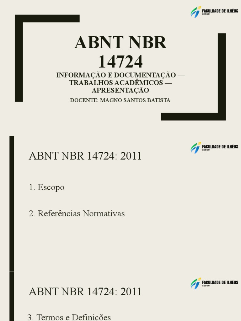 Normas ABNT para Apresentação de Slides | PDF