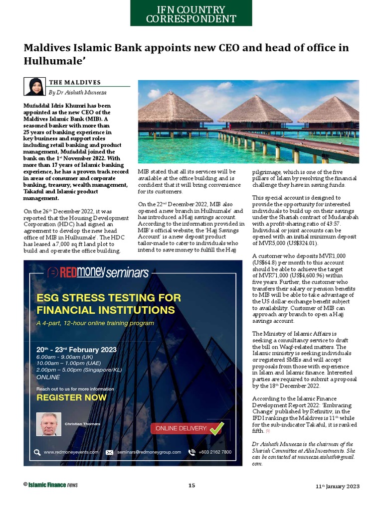 Maldives Islamic Bank Appoints New CEO and Head of Office in Hulhumale ...