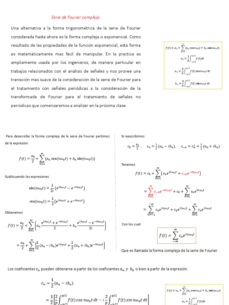 Semana 11 Serie de Fourier Compleja y Teorema de Parseval | Descargar gratis PDF | Densidad ...