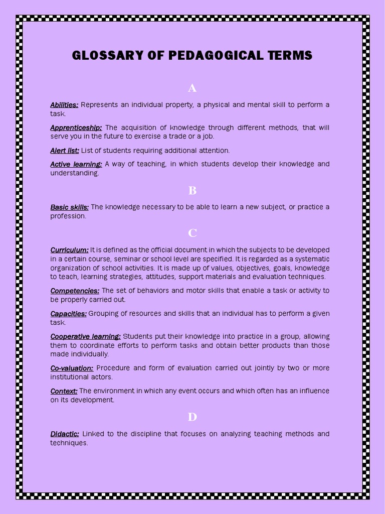Pedagogy Terms for Educators | PDF | Learning | Knowledge