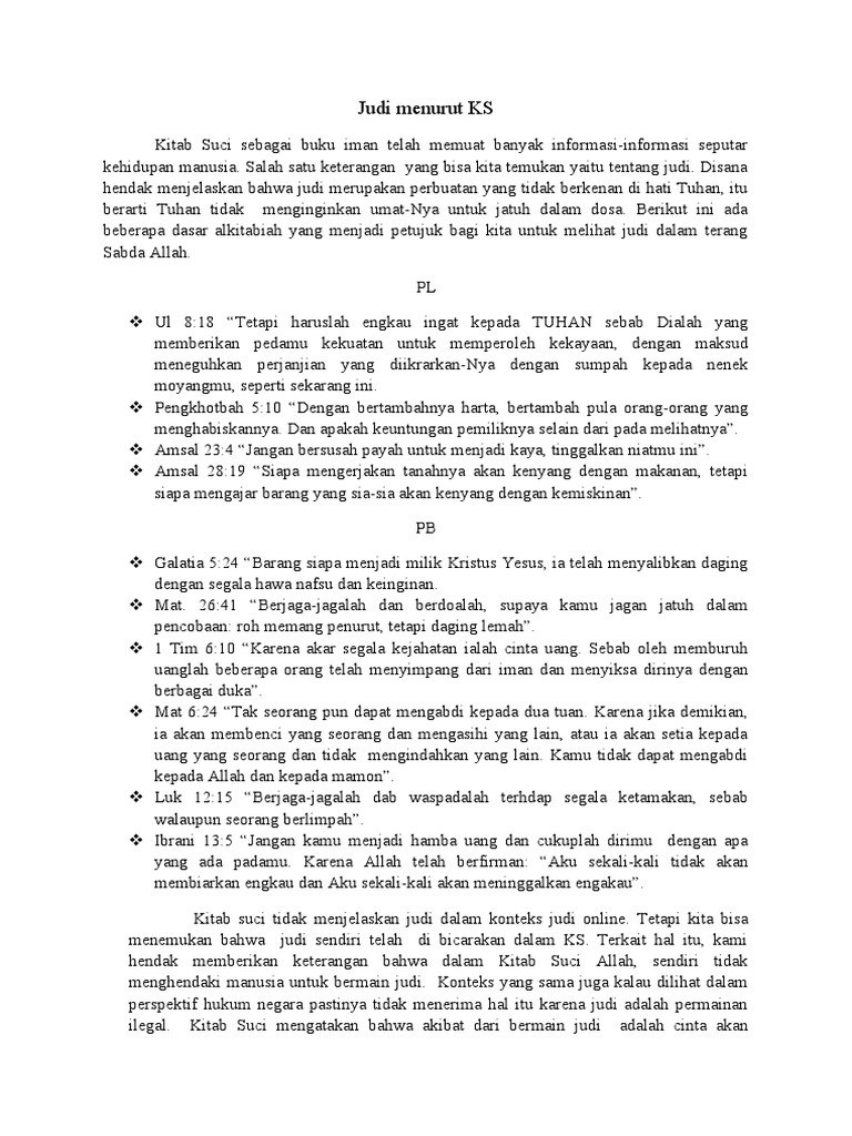Judi Menurut KS | PDF