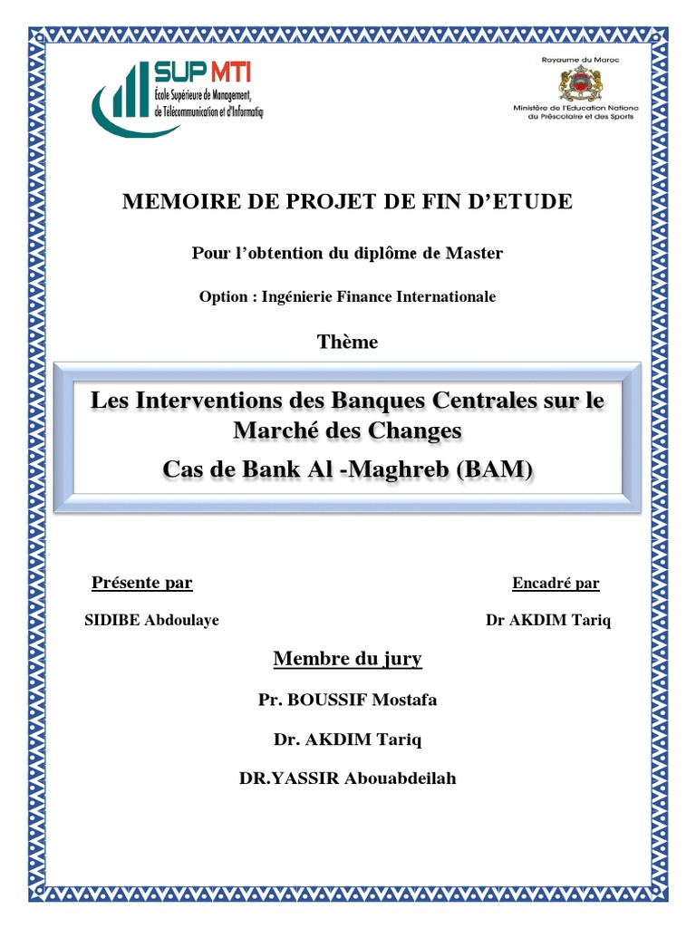 Memoire de Projet de Fin D | PDF | Forex | Banques centrales