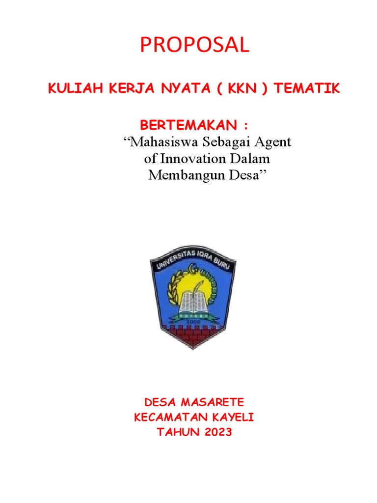 PROPOSAL - PERMINTAAN - DANA - KKN (1) - K - Salin | PDF