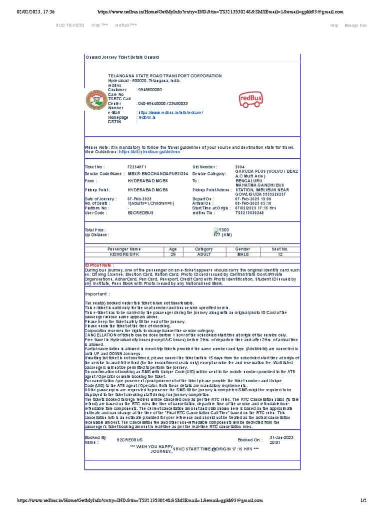 Bus Ticket | PDF | Ticket (Admission) | Identity Document
