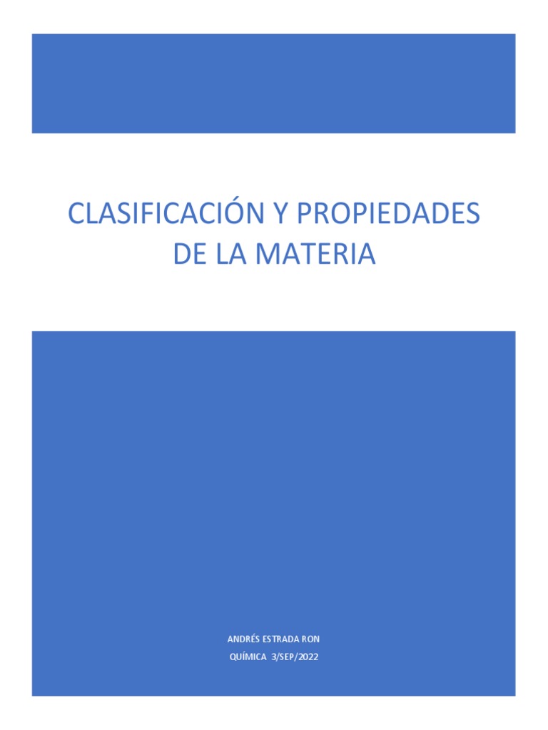 Clasificación y Propiedades de La Materia | PDF | Cerveza | Leche