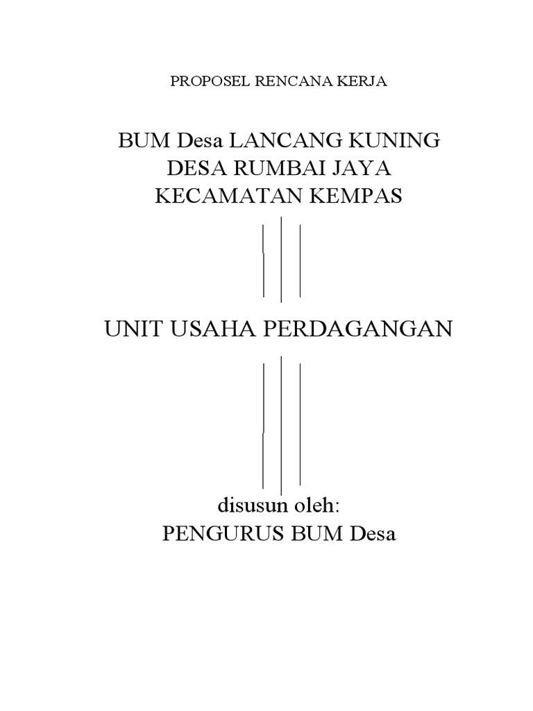 Proposal Bumdesa Unit Perdagangan 2022 | PDF