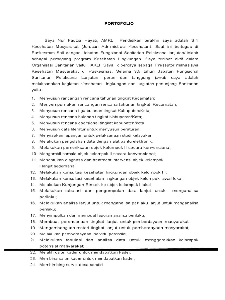 Contoh Portofolio | PDF | Karier & Perkembangan | Bisnis