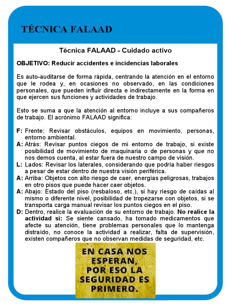 Técnica FALAAD: Cuidado Activo Laboral | PDF | Crecimiento personal y ...