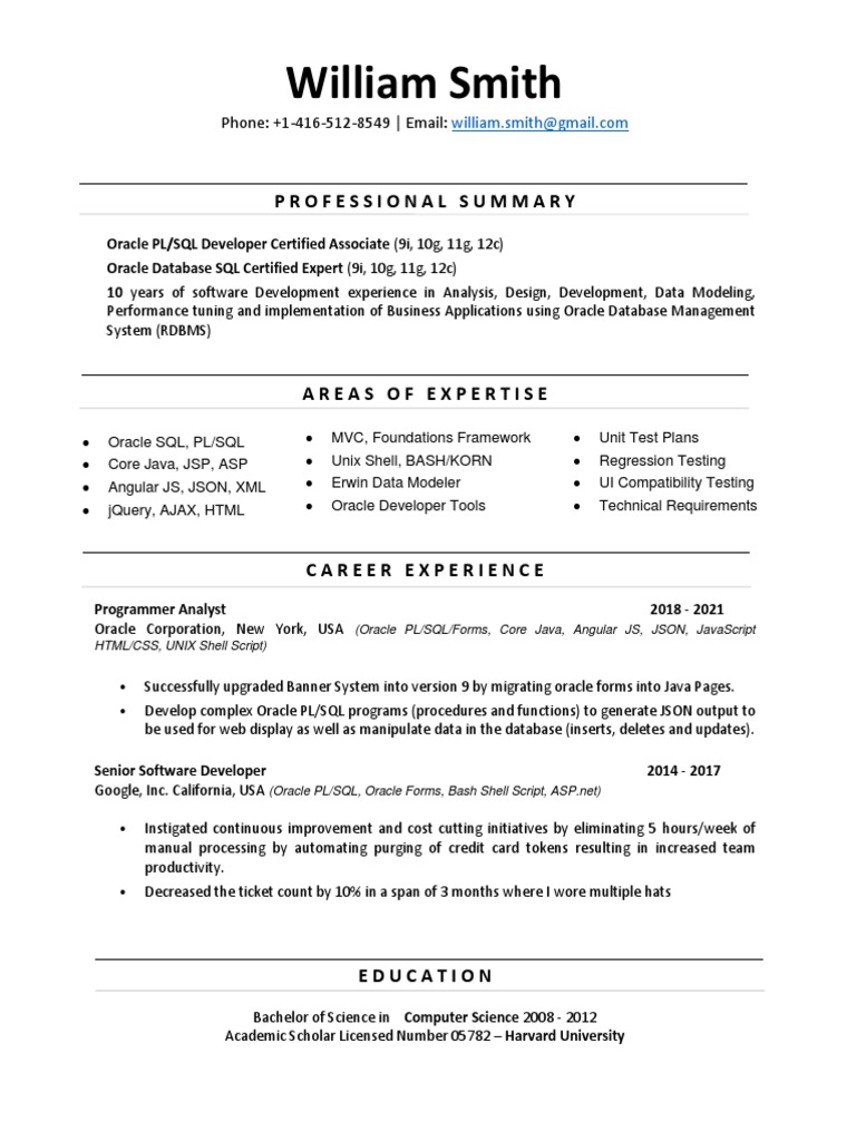 Canadian Resume Template for Developers | PDF | Art