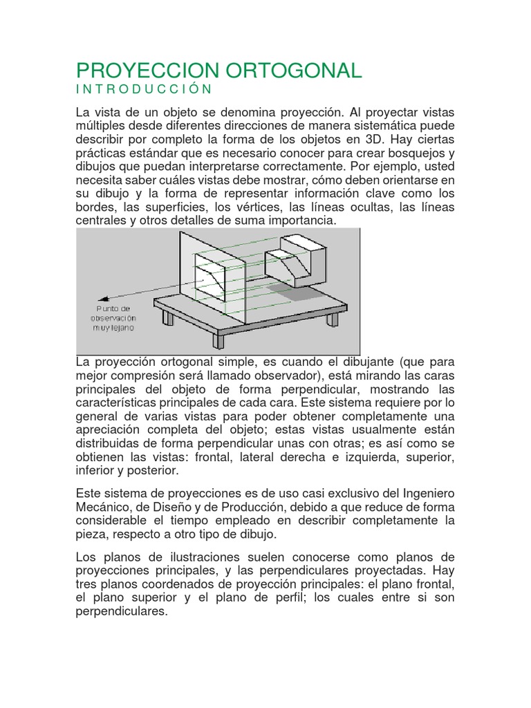 Proyeccion Ortogonal | PDF | Dibujo | Perspectiva (Gráfica)