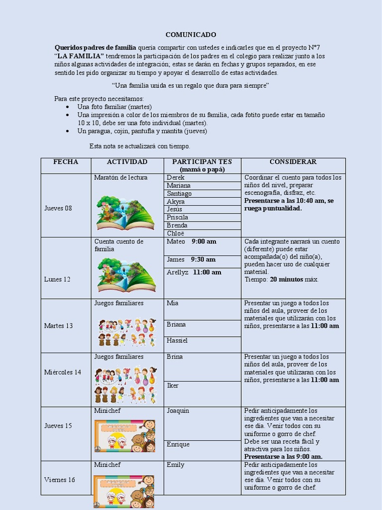 Proyecto N°7 La Familia | PDF