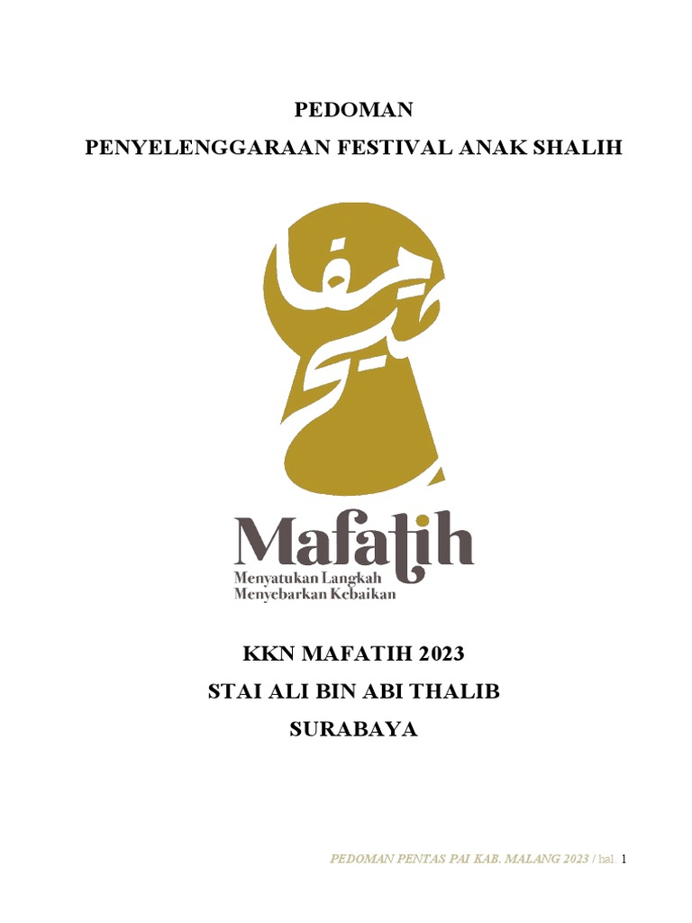Festival Anak Saleh STAI Ali 2023 | PDF
