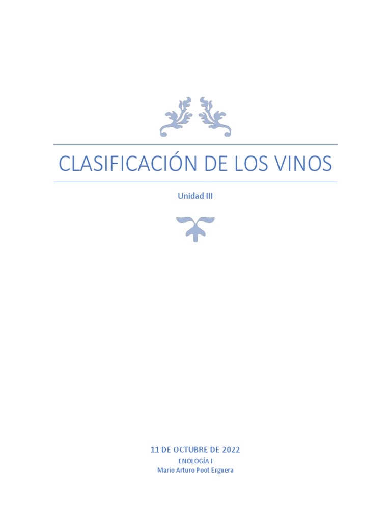 Clasificación de Los Vinos | PDF | Vino | Uva