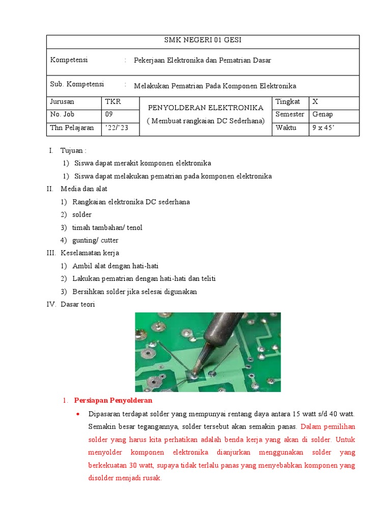Job Sheet Pematrian | PDF | Komputer