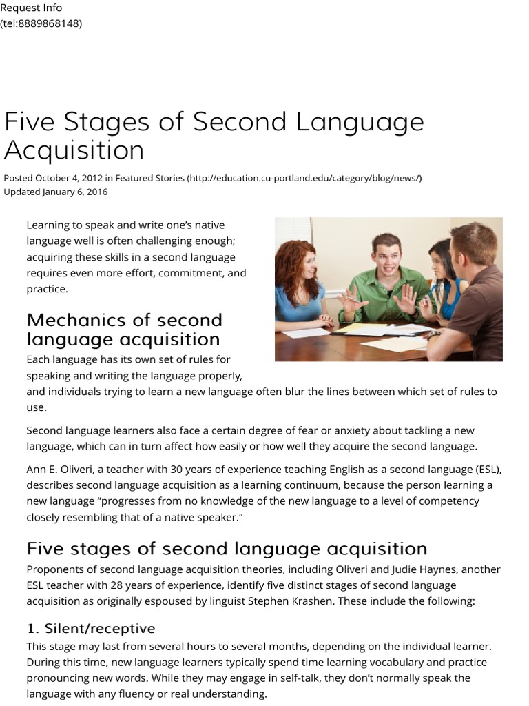 5 Stages of Second Language Acquisition | PDF | Second Language ...