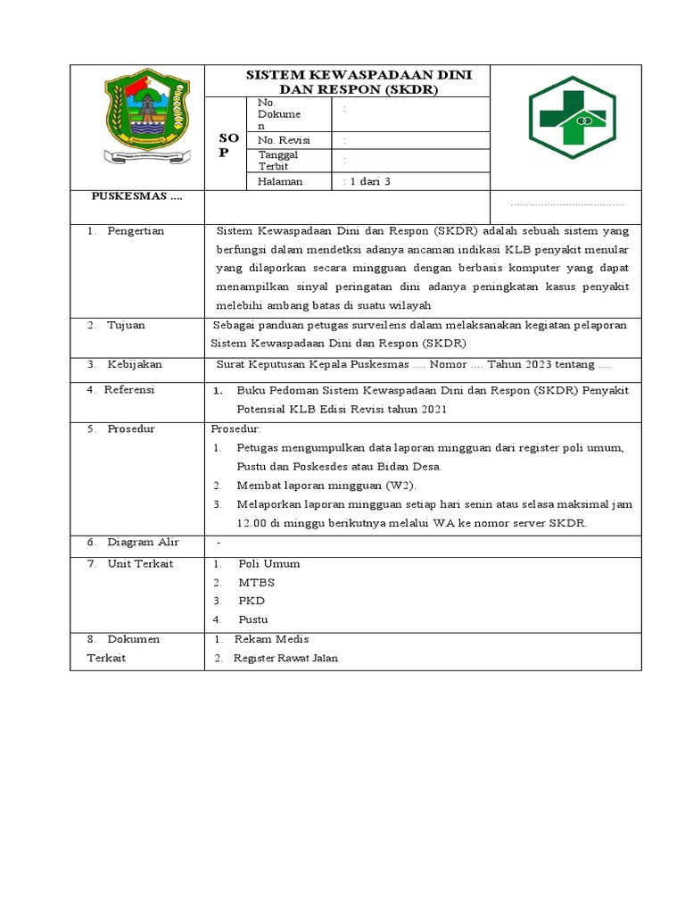 Sop Pelaporan Skdr. | PDF