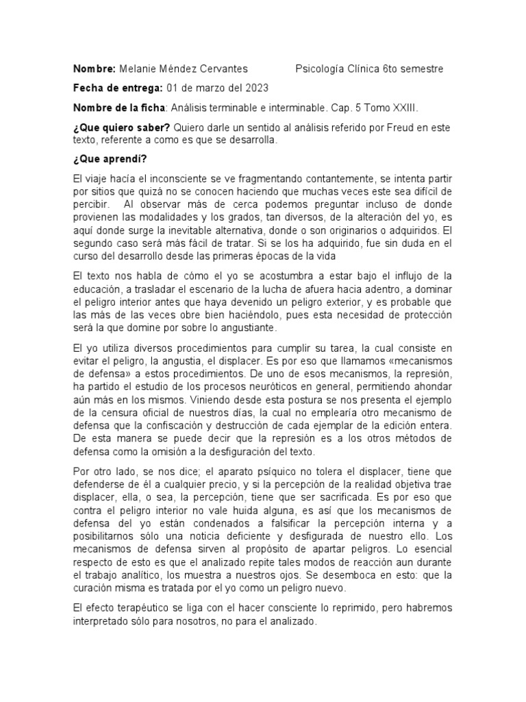 Analisis Terminable e Interminable | PDF | Teorías filosóficas ...